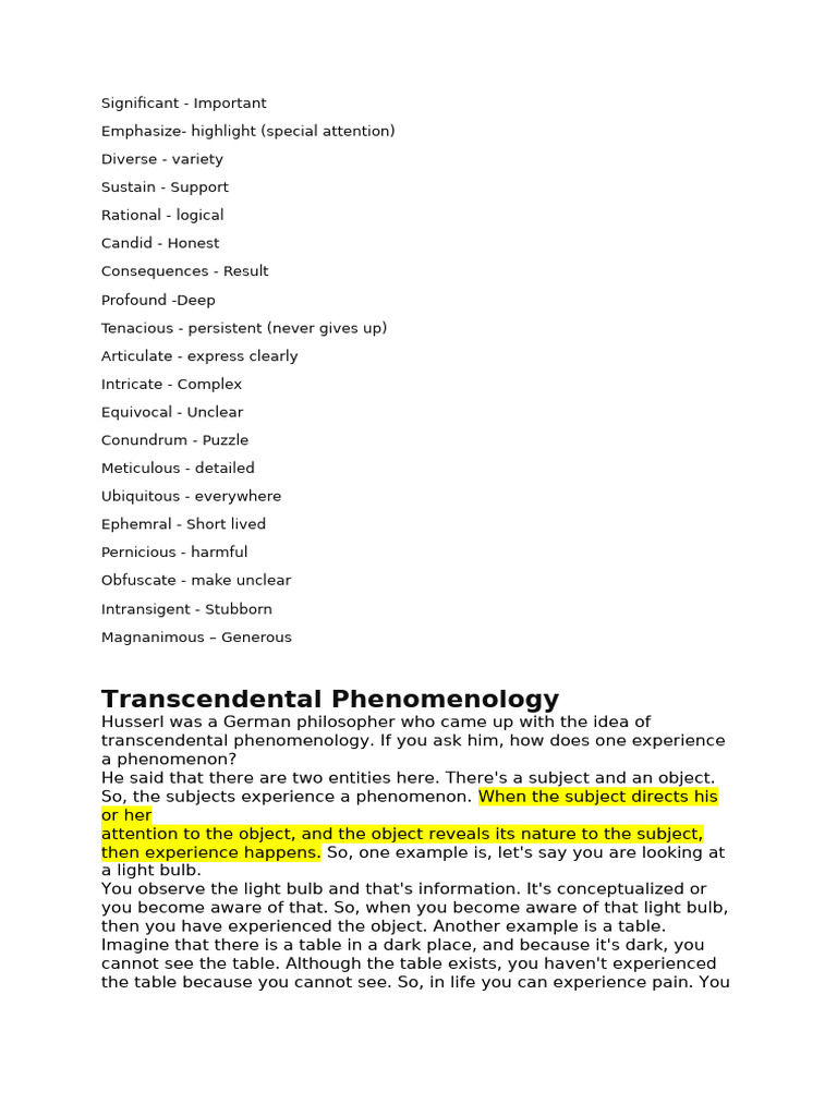 Phenomenology | PDF | Experience | Phenomenology (Philosophy)