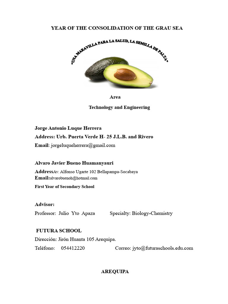 Avocado Seed Project | PDF | Avocado | Fat