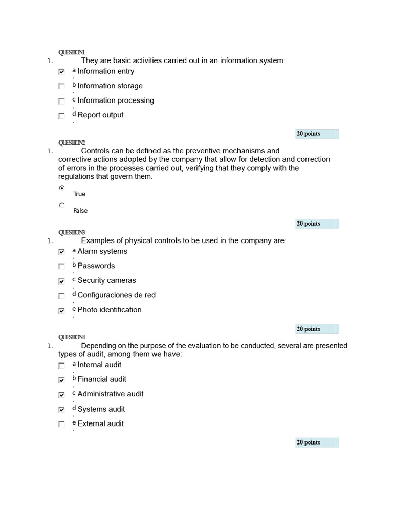 Week 1 Exam Computer Controls and Security | PDF