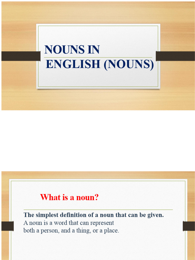 Nouns in English (Nouns) Slides | PDF | Grammatical Gender | Noun
