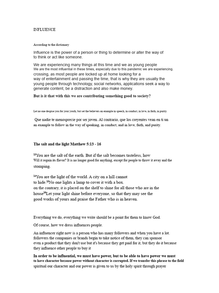 sermon influence.docx | PDF | Jesus | Logos (Christianity)