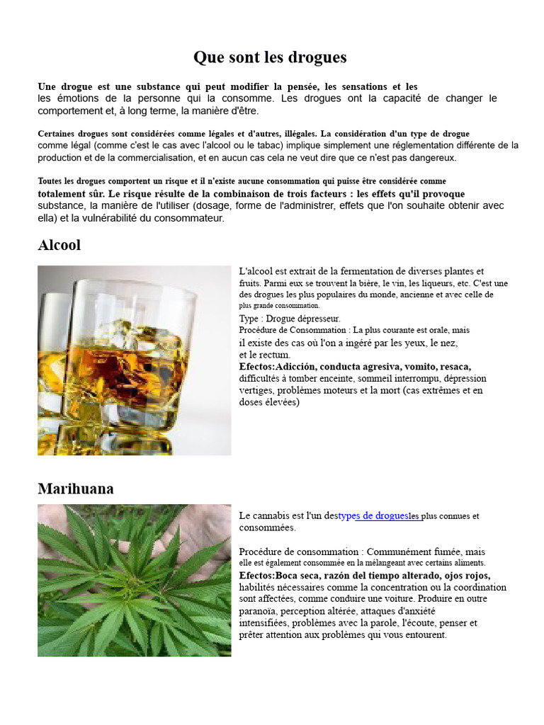 Qu'est-Ce Que Les Drogues ? | PDF | Médicaments | Boissons alcoolisées