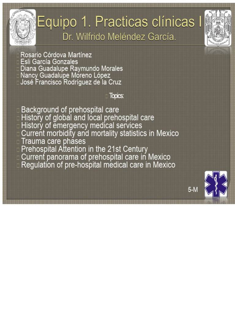 Prehospital Care and EMS in Mexico | PDF | Emergency Medical Services ...