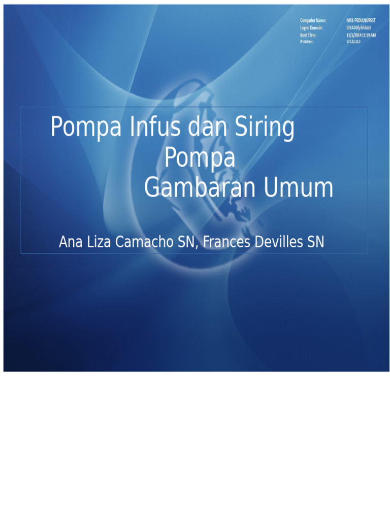 Panduan Penggunaan Pompa Infus dan Siring | PDF