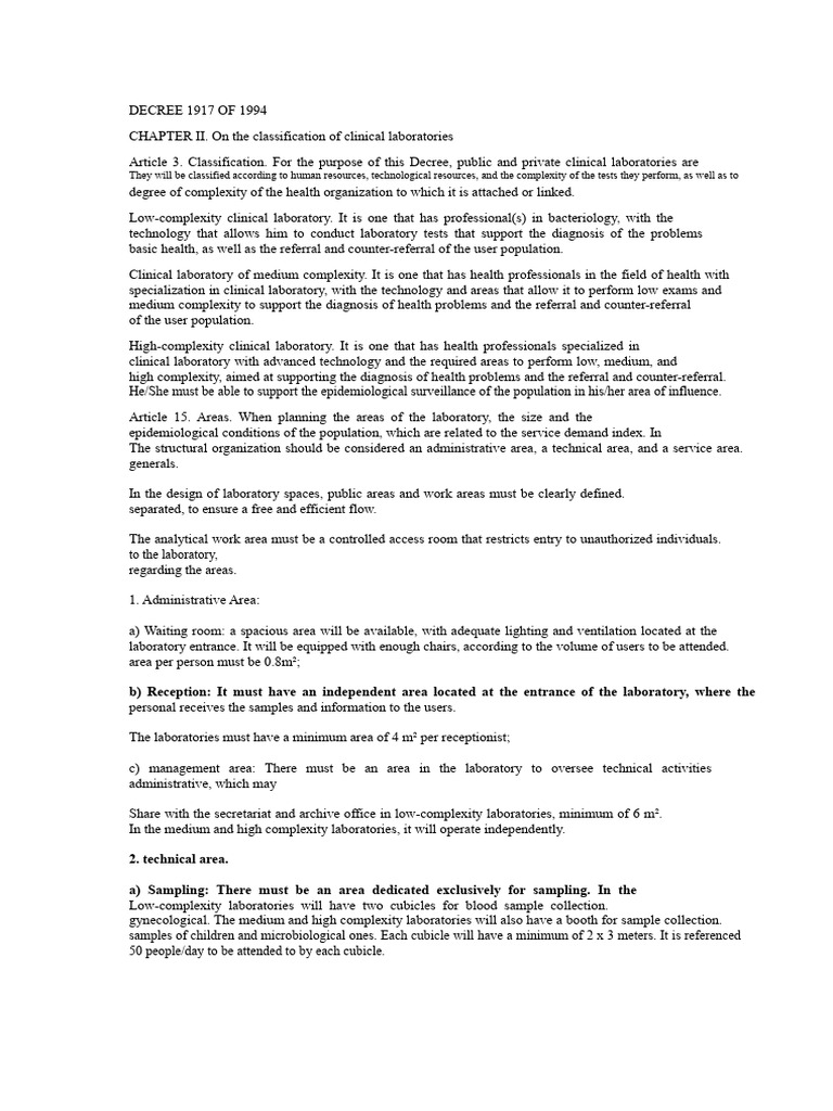 Laboratory Classification | PDF | Laboratories | Medical Laboratory