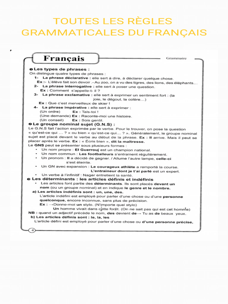 Toutes Les Règles Grammaticales Du Français | PDF