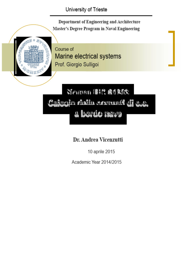 Naval Electrical Systems - Short Circuit | PDF | Electric Generator ...