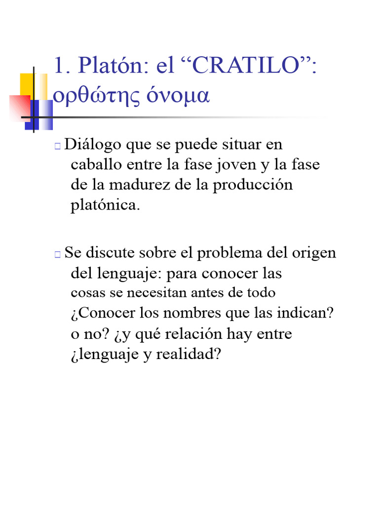 Platón-Cratilo | PDF | Platón | Verdad