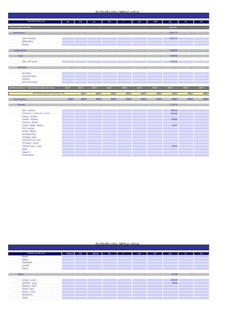 Gustavo Cerbasi - Household Budget Spreadsheet | PDF | Expense | Money