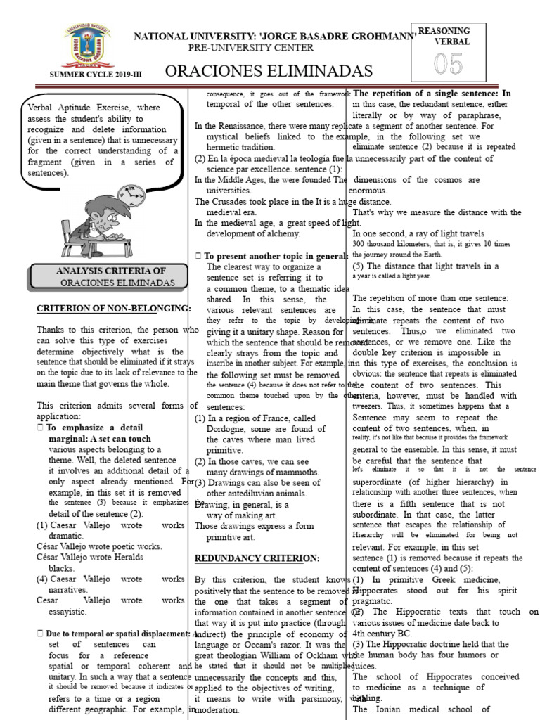 PRACTICE 05 ELIMINATED SENTENCES | PDF | Spanish Colonization Of The ...