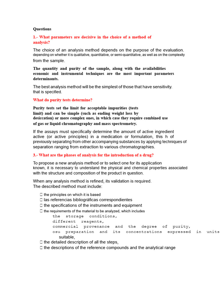 Analytical Methods in Drug Quality Control | PDF | Chromatography ...