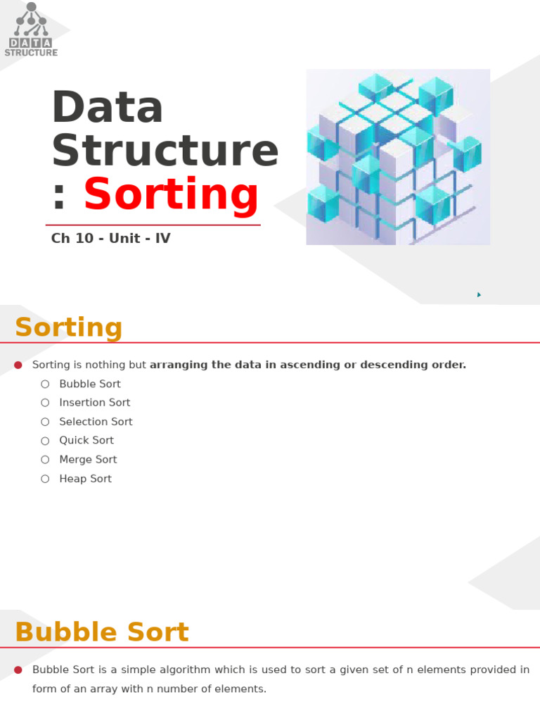Sorting Algorithms Explained: Bubble, Insertion, Selection, Quick | PDF ...