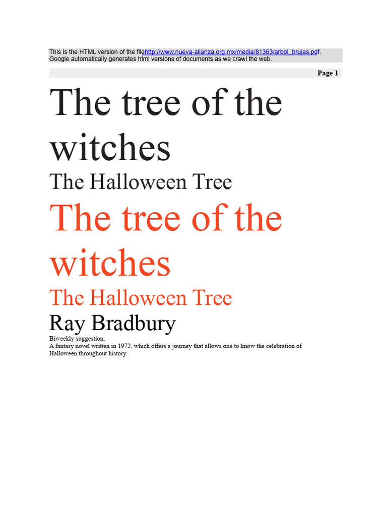 The Witches' Tree R. Bradbury | PDF | Halloween