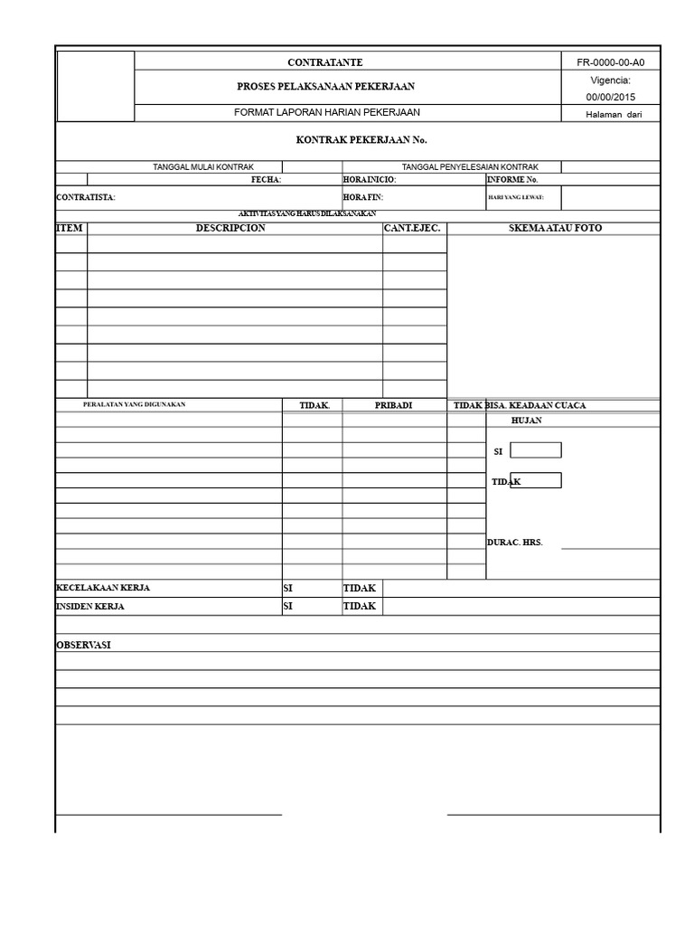 Format Kemajuan Proyek | PDF