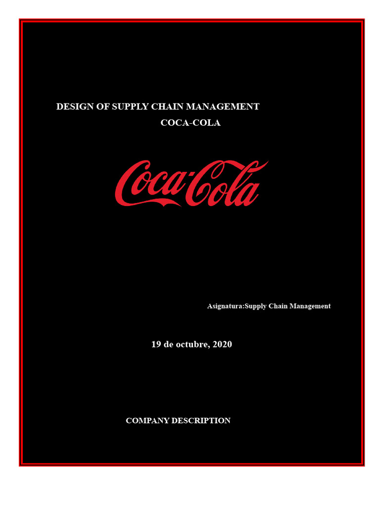 Coca Cola | PDF | Logistics | The Coca Cola Company