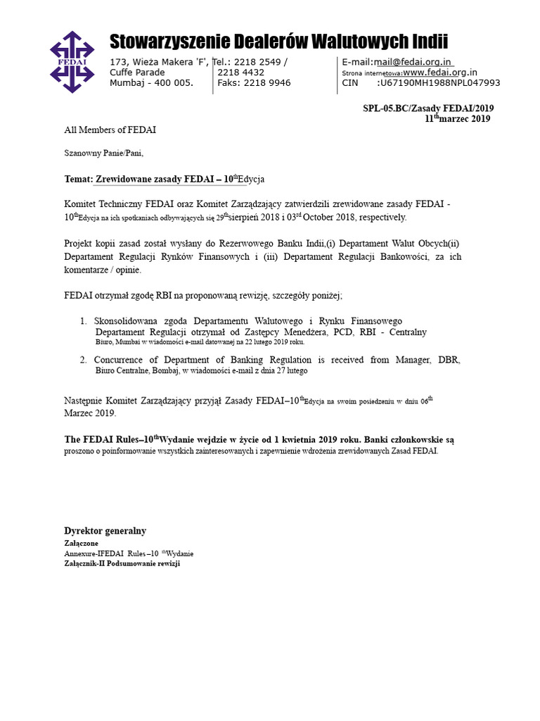 Zasady Fedai Najnowsze | PDF
