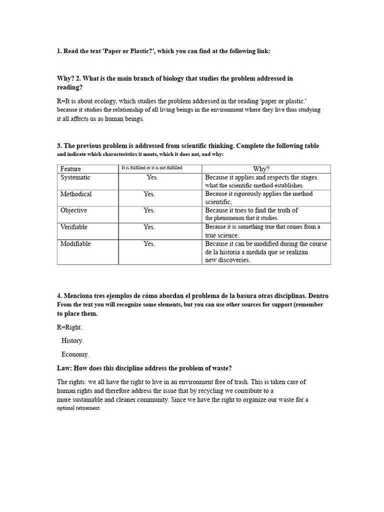 Activity 3 Biology in My Life.Module 3 Week 2. | PDF | Waste | Recycling