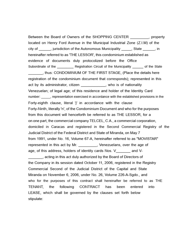 Lease Agreement for Shopping Center Antenna | PDF | Lease | Leasehold ...