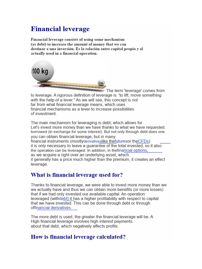 Understanding Financial Leverage Basics | PDF | Leverage (Finance) | Debt