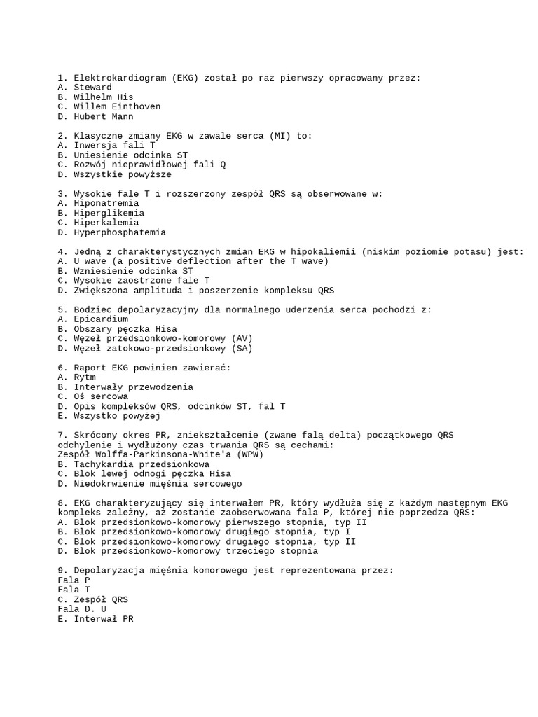 Ekg MCQ | PDF