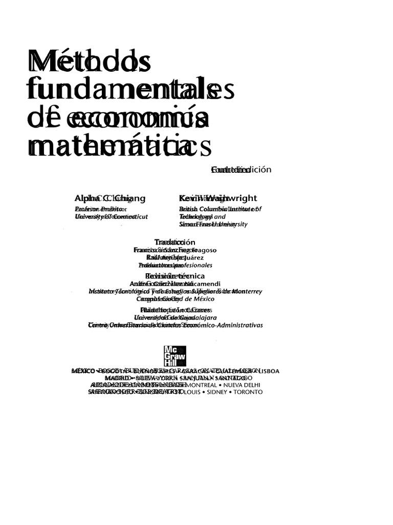 Fundamental Methods of Mathematical Economics | PDF | Matrix (Mathematics) | Determinant