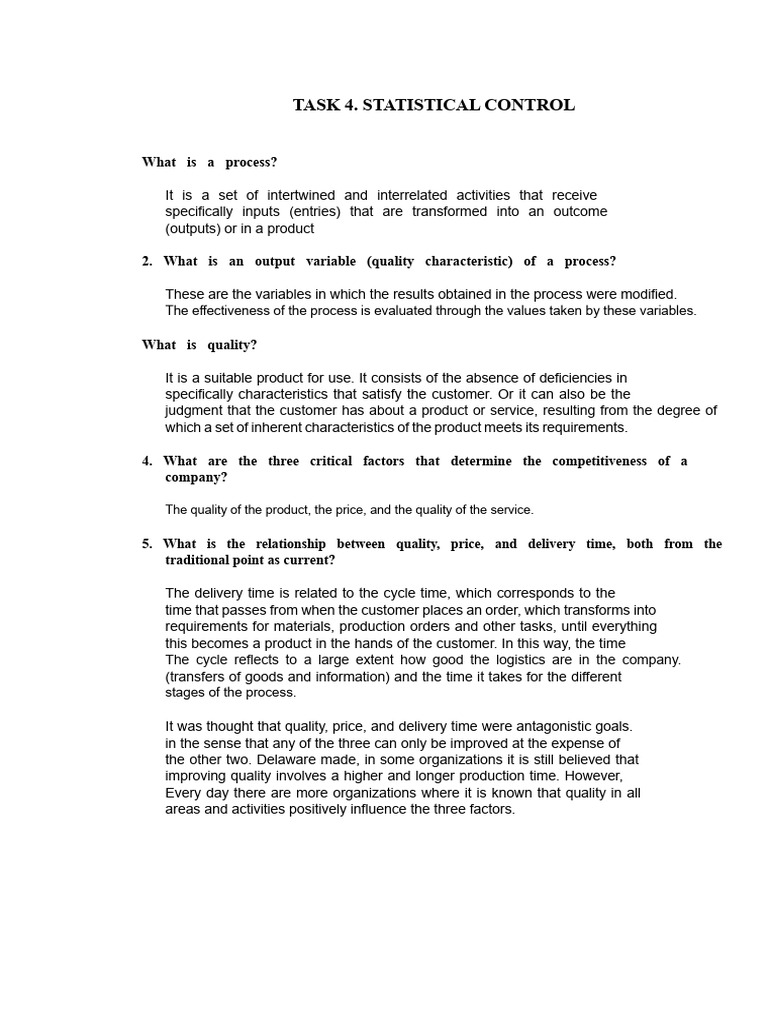 Task 4. Statistical Control | PDF | Statistics | Learning