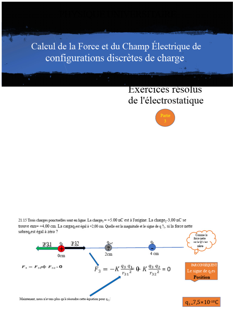 Calculs de Force et Champ Électrique | PDF | Champ électrique ...