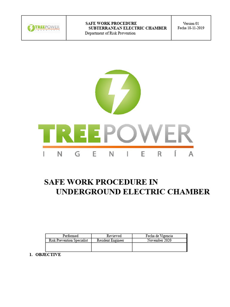 Subterranean Chamber Procedure | PDF | Personal Protective Equipment ...