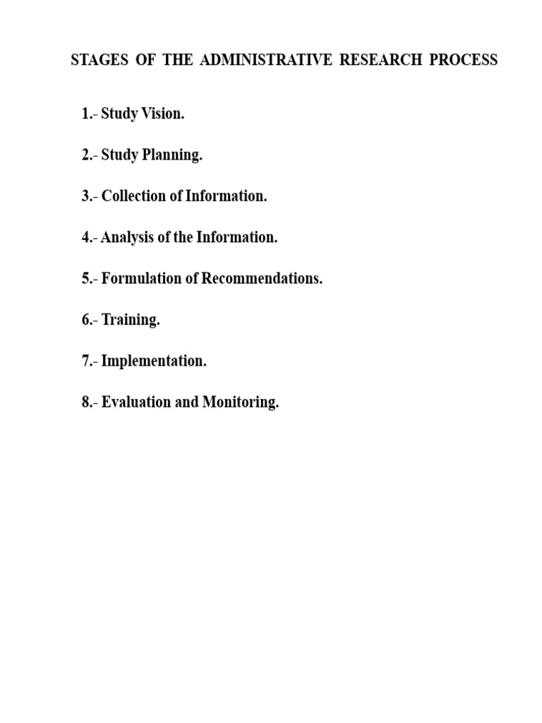 STAGES OF THE ADMINISTRATIVE RESEARCH PROCESS (Roger Jose Velasco Matos ...