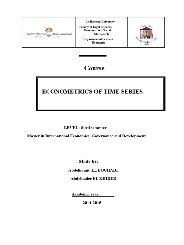 Econometrics of Time Series | PDF | Stationary Process | Autoregressive ...