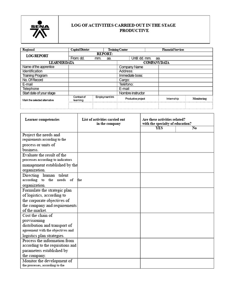 Internship Activity Log and Evaluation | PDF | Information | Cognition