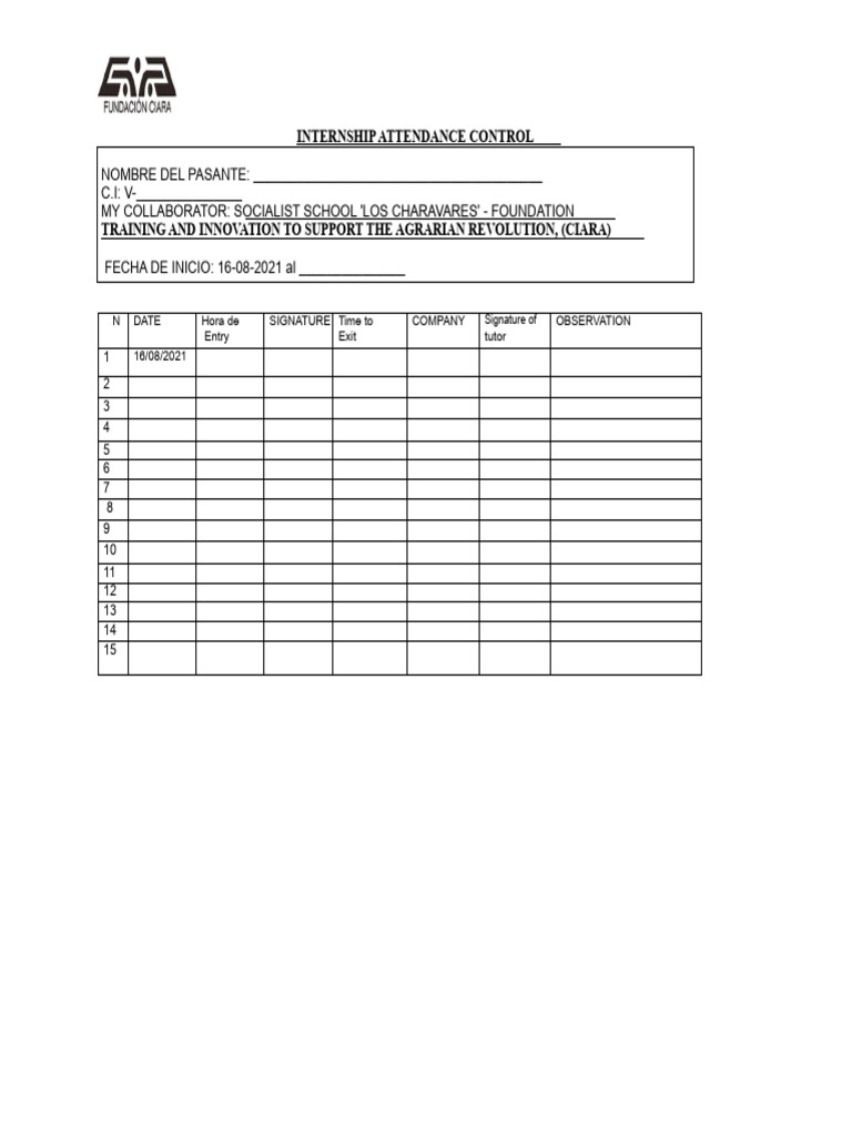 Internship Attendance Control | PDF