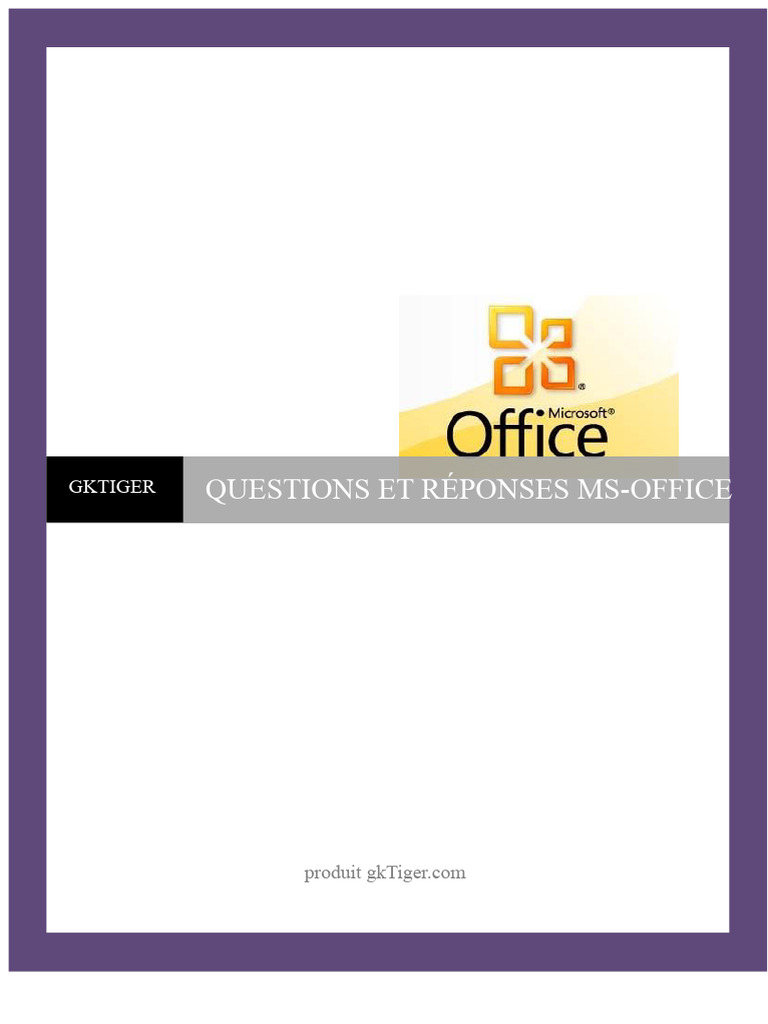 Questions et réponses sur MS-Office | PDF | Microsoft Excel | Microsoft ...