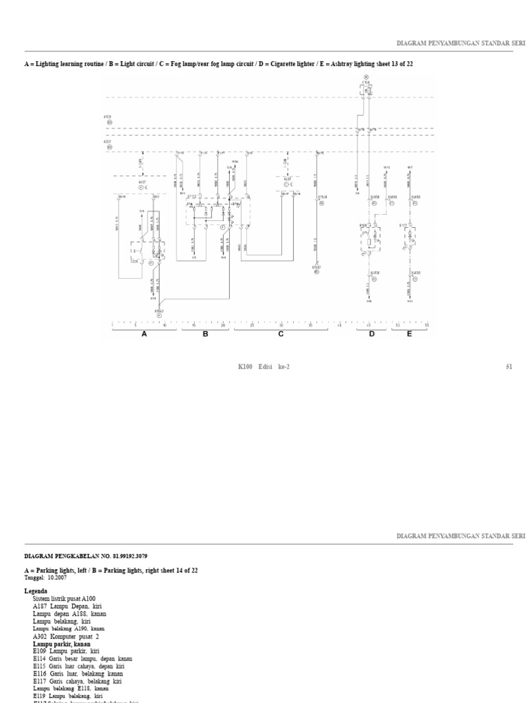 Diagram Pengkabelan Sistem Listrik MAN TGS-TGX K100 (Edisi Kedua)[053-096] | PDF