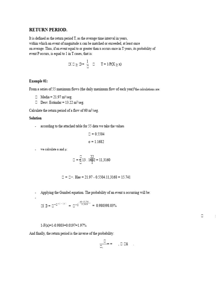 Return Period and Risk | PDF | Applied Mathematics | Mathematical Analysis