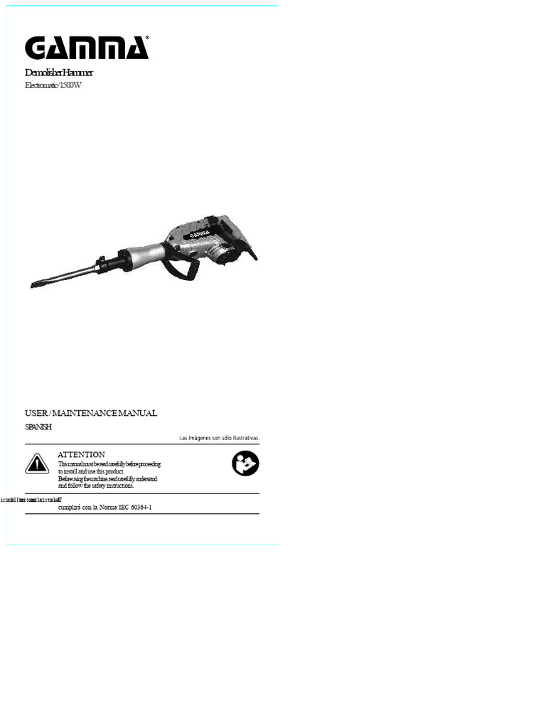 Demolition Hammer Manual | PDF | Safety | Insulator (Electricity)