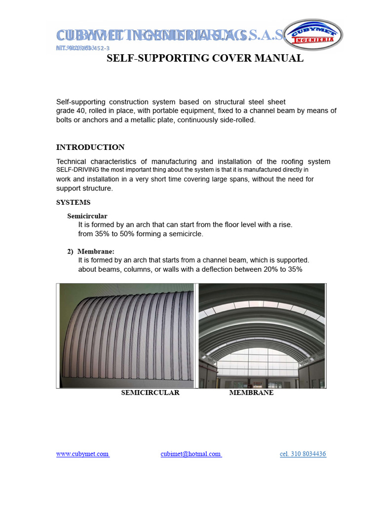 Self-Supporting Cover System Manual | PDF | Crane (Machine) | Warehouse