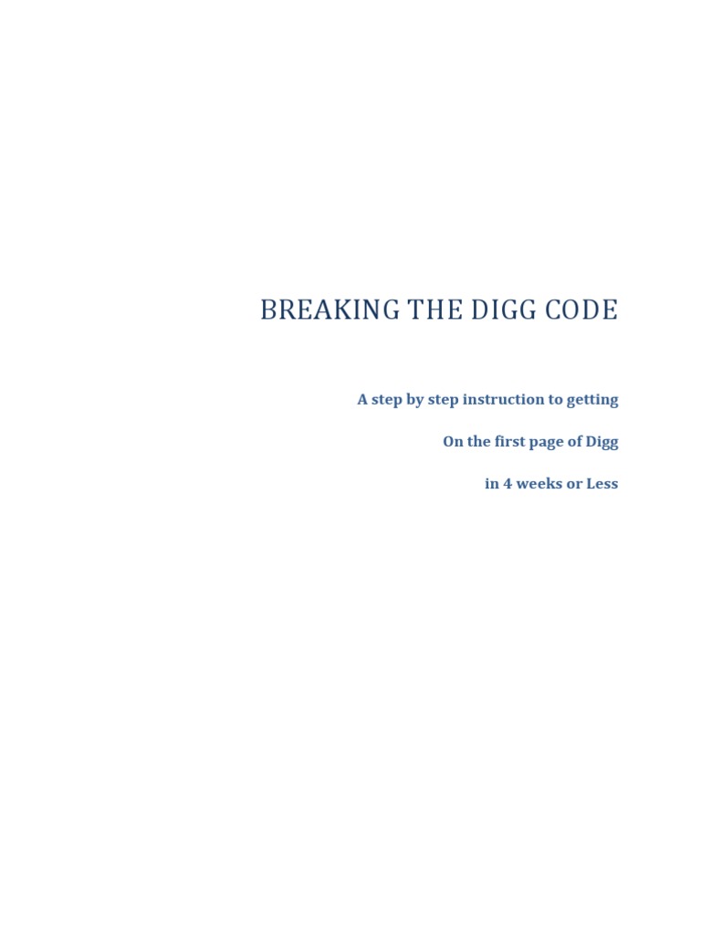 How to Get on Digg's First Page Fast | PDF | Computers
