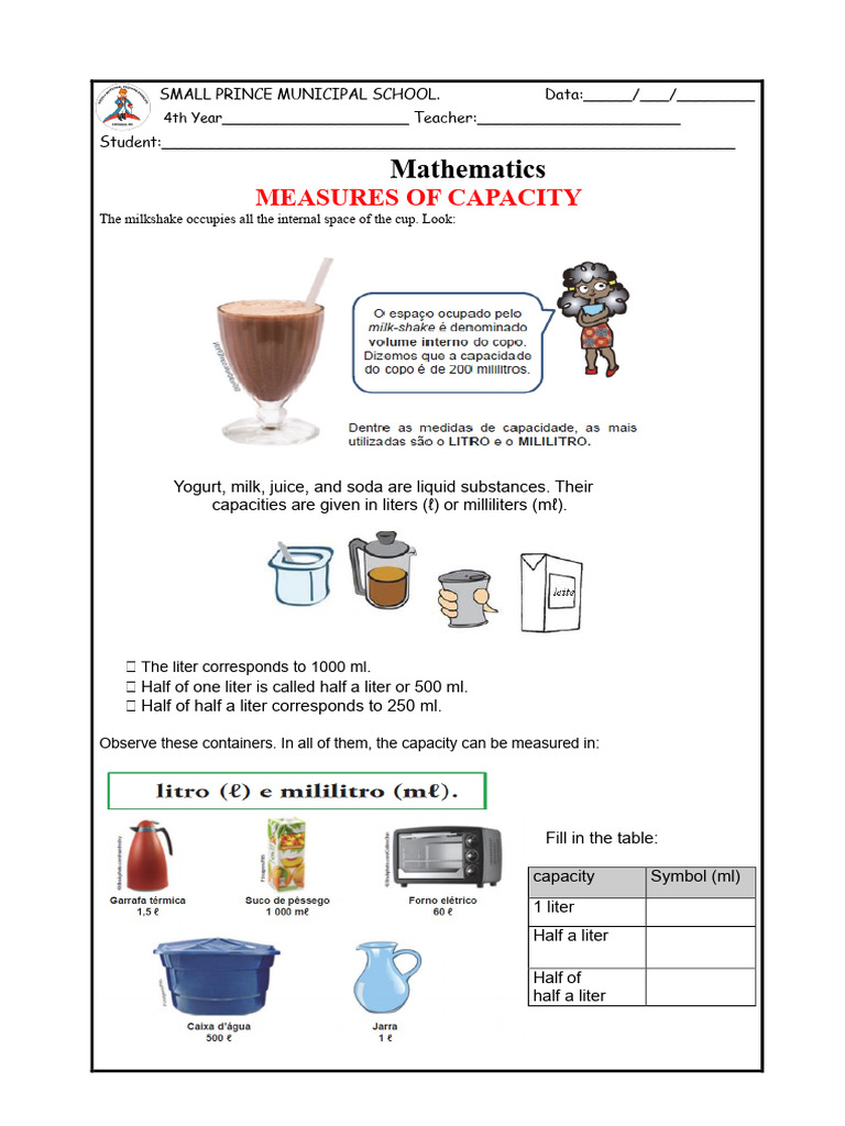 Measure of Capacity | PDF | Litre | Soft Drink