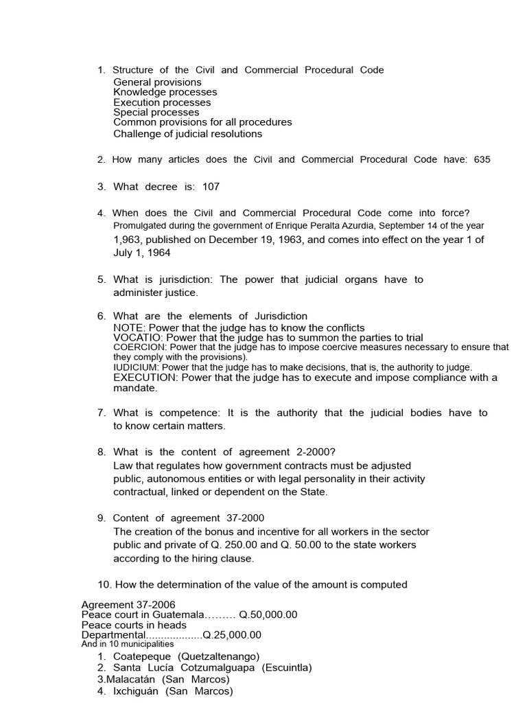 Questionnaire Code of Civil and Commercial Procedure Private Phase ...