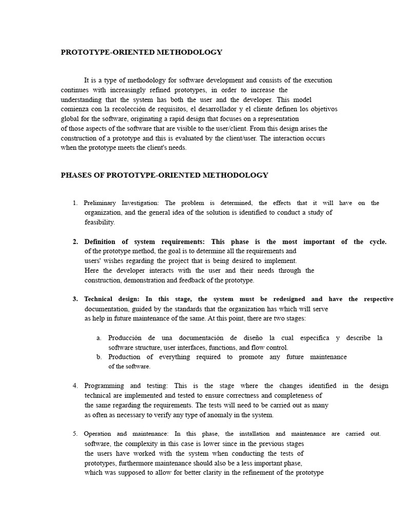 Prototype-Oriented Methodology | PDF | Software Development Process ...