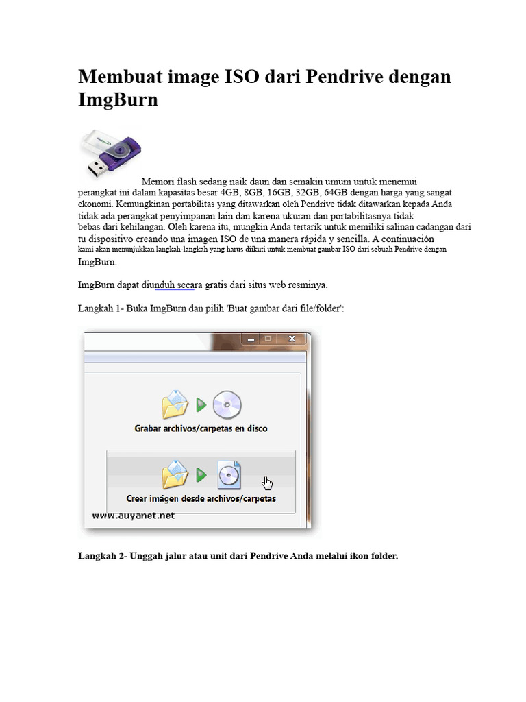 Membuat Gambar ISO dari Flashdisk Menggunakan ImgBurn | PDF