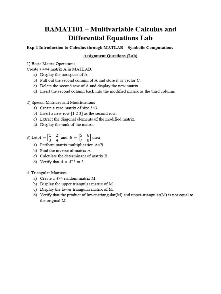 Lab Assignment 1 | PDF