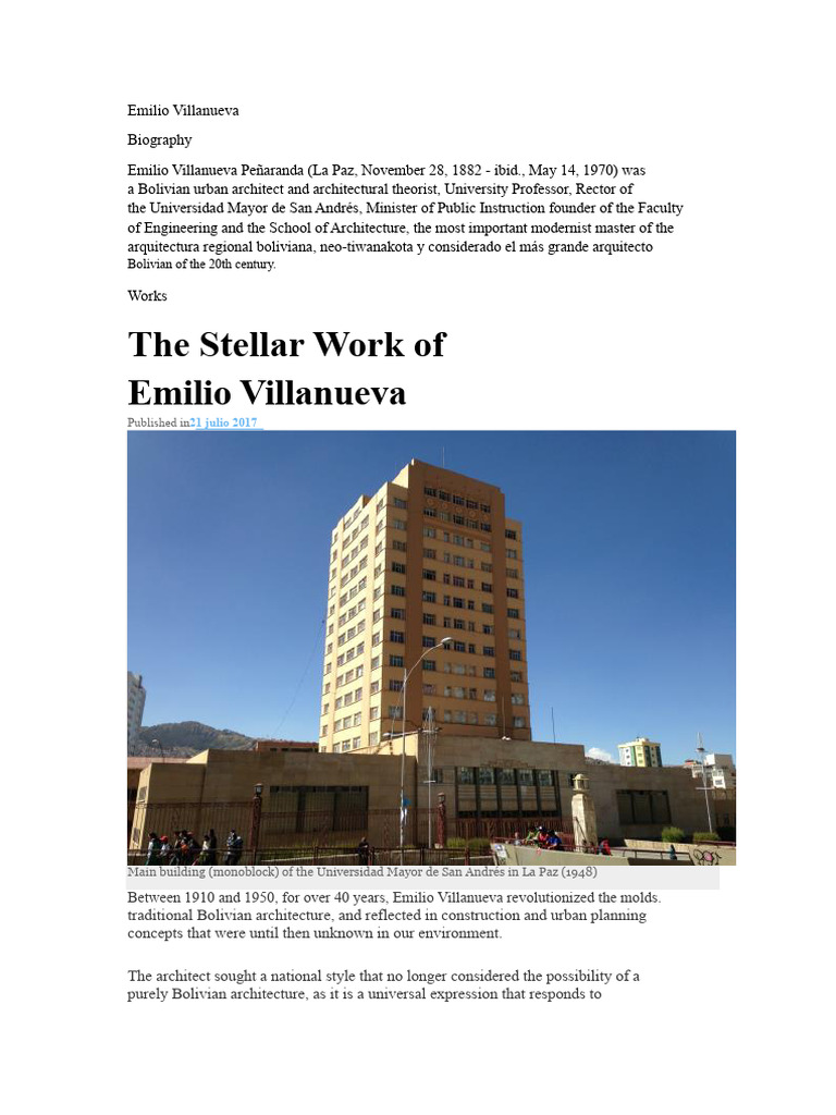 Emilio Villanueva | PDF | Bolivia