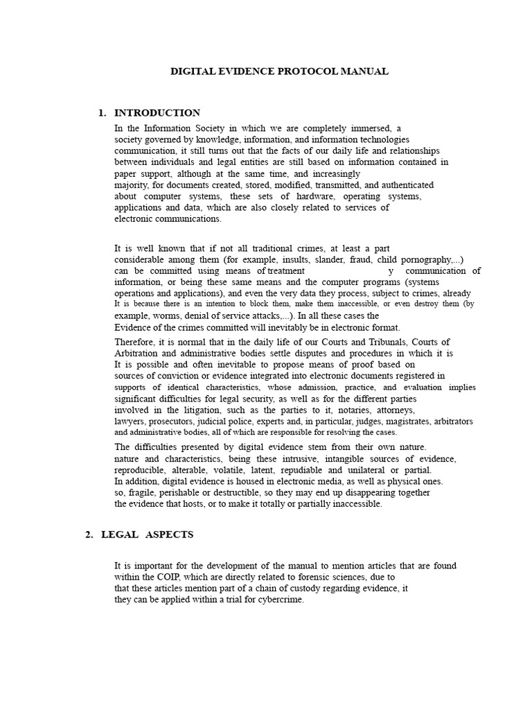 Digital Evidence Protocol Manual | PDF | Digital Forensics | Forensic Science
