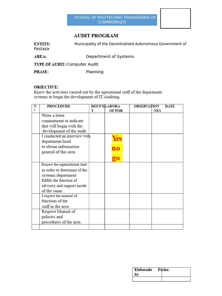 Audit Program | PDF | Databases | Audit