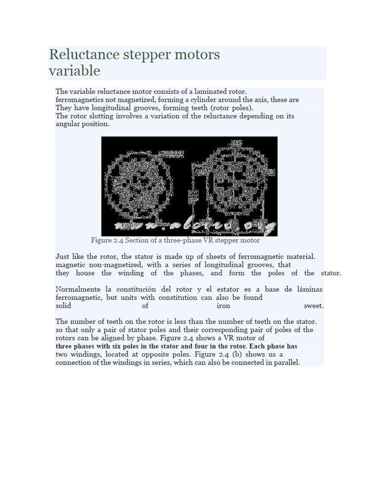 Variable Reluctance Stepper Motors Explained | PDF | Electric Motor ...