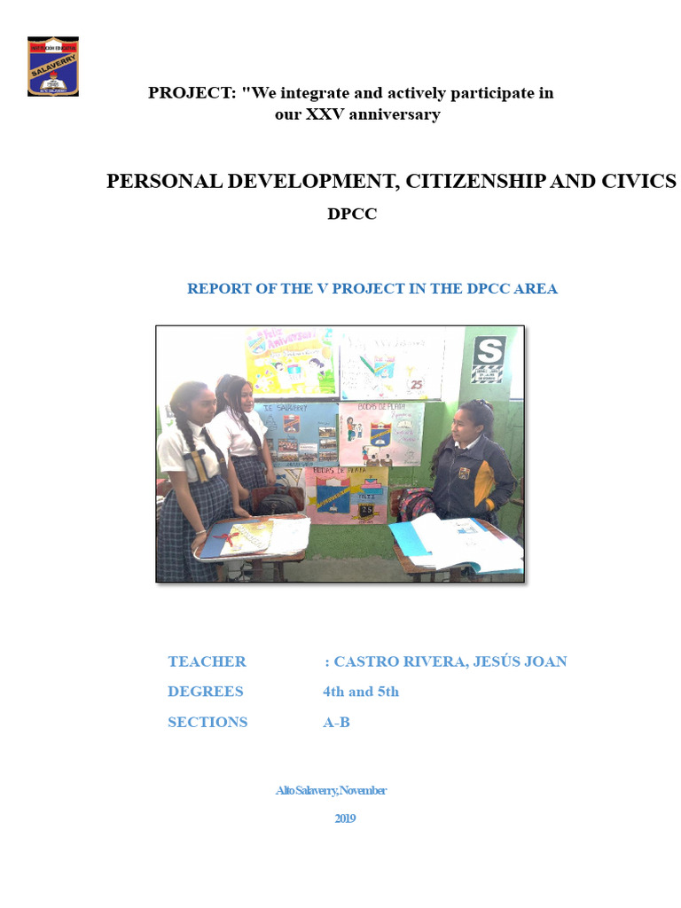 Personal Development, Citizenship and Civics Project Report | PDF ...