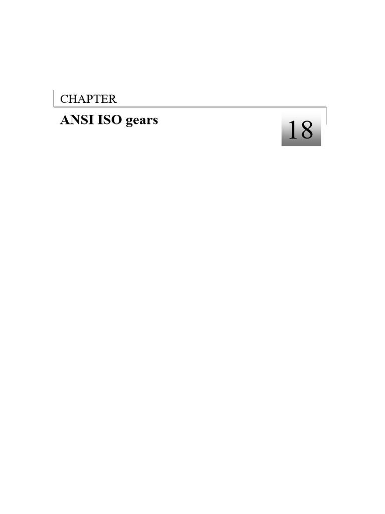 Chapter 18 Gears ANSI ISO PDF | PDF | Gear | Mechanical Engineering