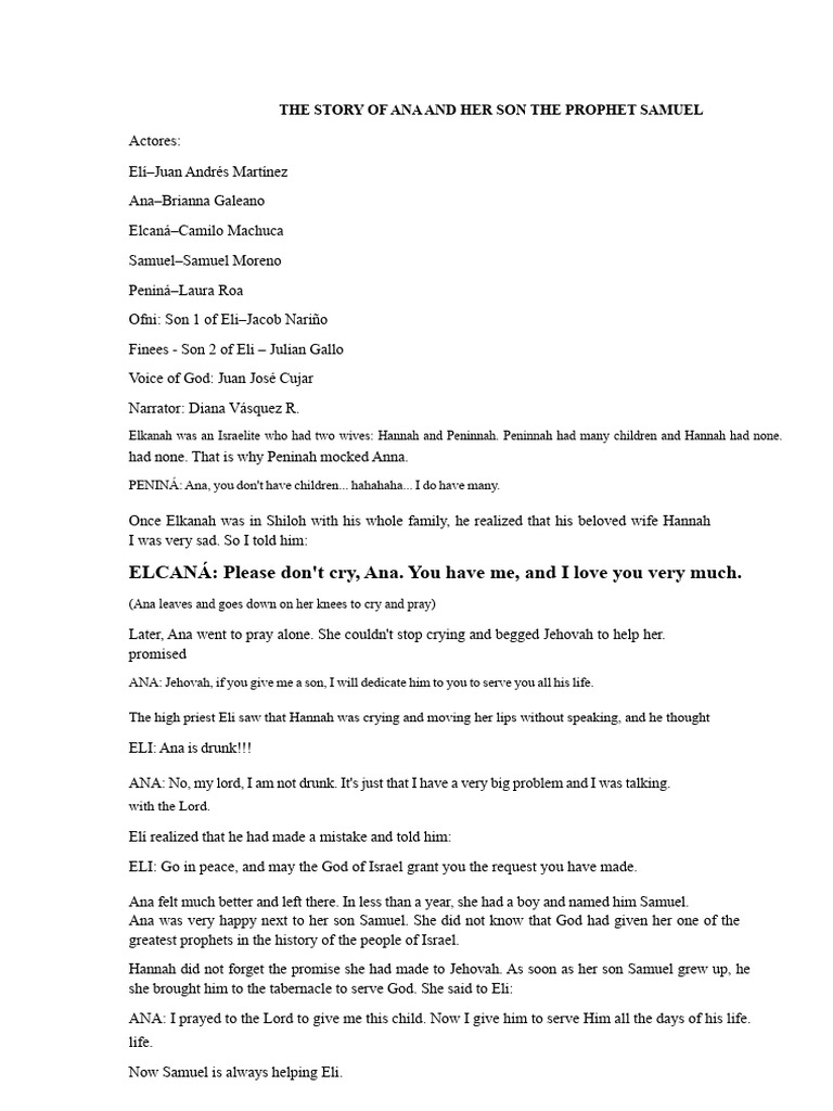Ana and Samuel: A Biblical Tale | PDF | Samuel